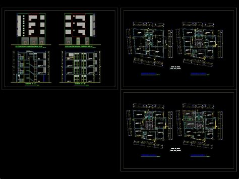 Proyecto De Departamentos Plantas Cortes Y Fachadas En Dwg 1 02 Mb