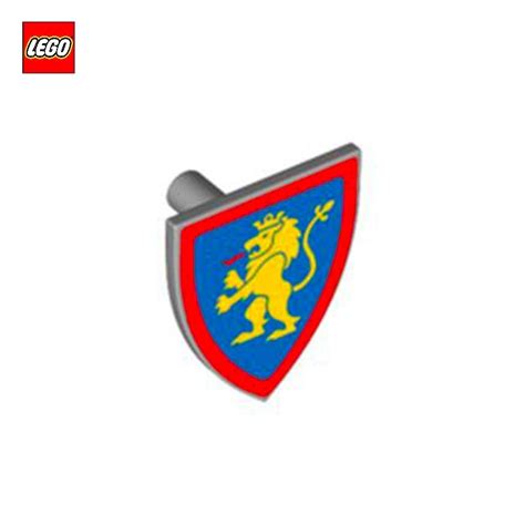 Minifigure Shield Triangular With Lion Standing Yellow On Blue