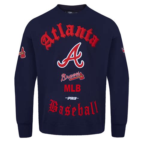 Sudadera De Cuello Redondo Mlb Atlanta Braves Old English Pro