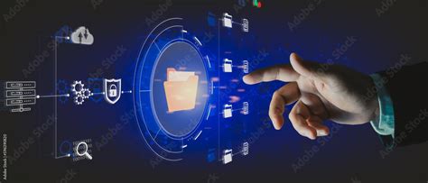 Businessman Using Document Management System Dms Business Process Automation Technology