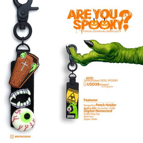 Sos Stick On Sleek Rangereye Patch Holder With Keychain Spooky Brotacgear