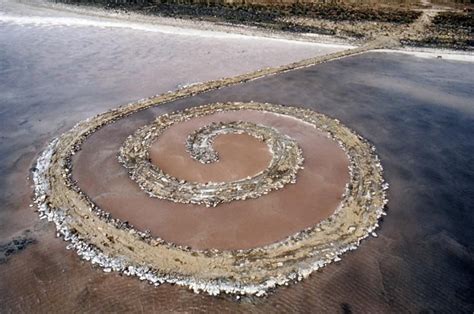 Robert Smithson Spiral Jetty April 1970 Great Salt Lake Utah Land