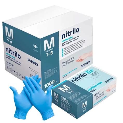 Guantes Nitrilo Azul Sin Polvo Nitriflex Caja 100 Uds Sivemedical