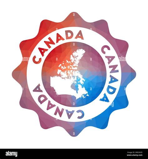 Canada Low Poly Logo Colorful Gradient Travel Logo Of The Country In
