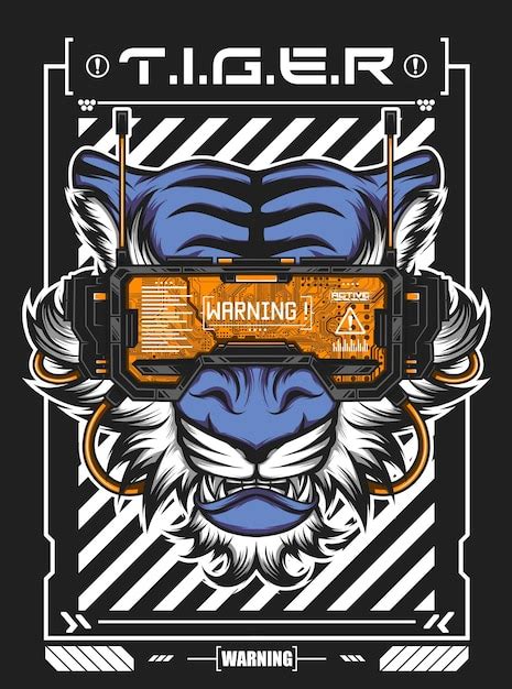 Premium Vector Tiger Head Vector Illustration