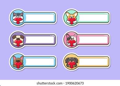Cute Dog Sticker Label Name Tag Stock Vector Royalty Free 1900620673