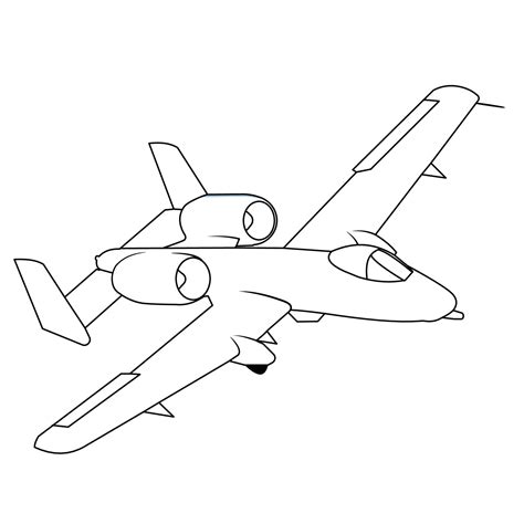 Thunderbolt Warthog Airplane Black And White 21962274 Vector Art At