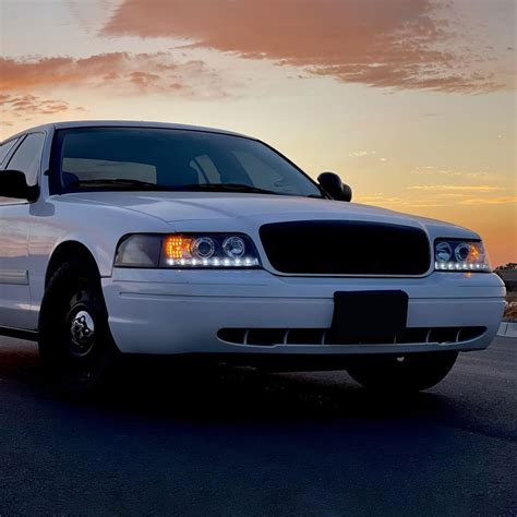 1998 2011 Ford Crown Victoria Projector Headlights W Led Light Strip