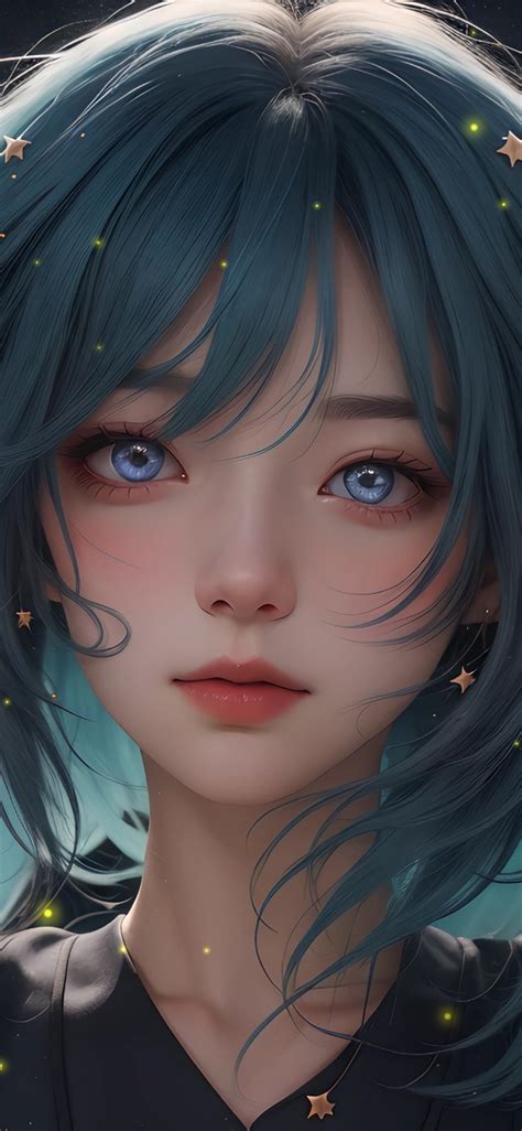 4k 星空之下 美丽少女手机壁纸