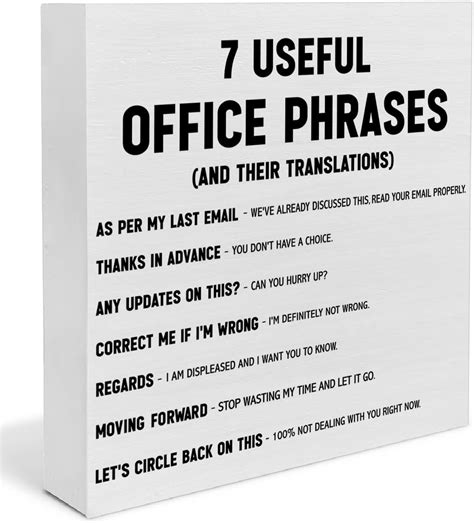 Funny Office Quotes Wooden Box Sign Decor Fun Office Desk