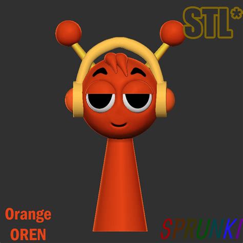 Arquivo Stl Sprunki Incredibox Orange Oren Stl 3d Character Fanart 🍊