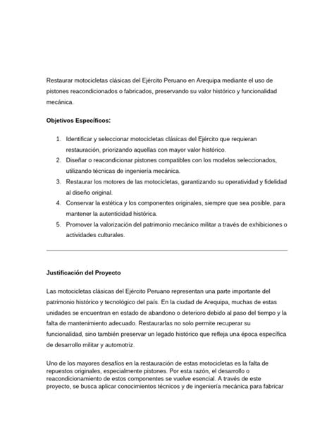 Objetivos Del Proyecto Pdf