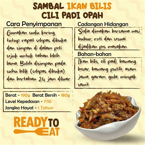 Sambal Ikan Bilis Cili Padi Opah Sambal Opah