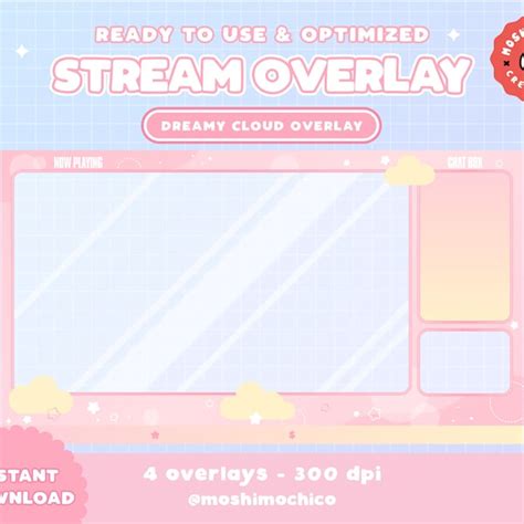 Vtuber Cloud Overlay Etsy