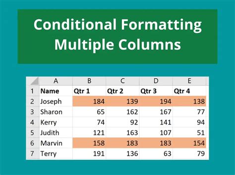 Conditional Formatting Multiple Columns Computergaga
