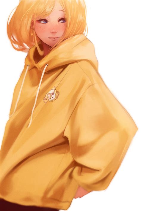 Girl In Oversized Hoodie Drawing