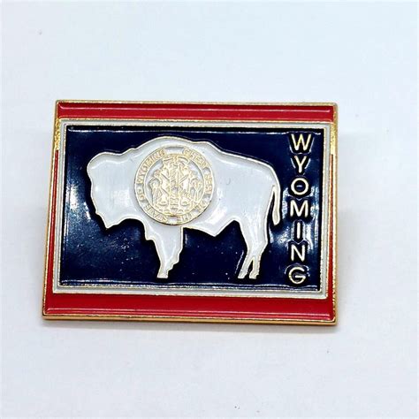 Great Seal Of The State Of Wyoming Pin Lapel Enamel Collectible