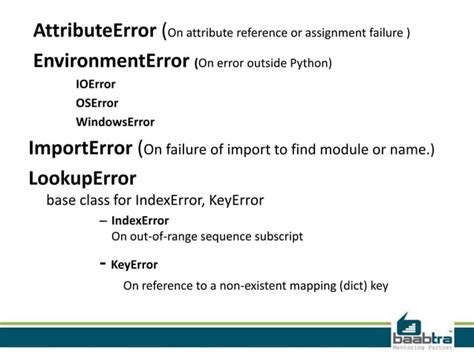 Exceptions In Python Pptx