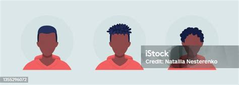 세 이발 세미 플랫 컬러 벡터 캐릭터 아바타 세트와 십대 남자 2차 도형에 대한 스톡 벡터 아트 및 기타 이미지 2차 도형 3 명 가공의 인물 Istock