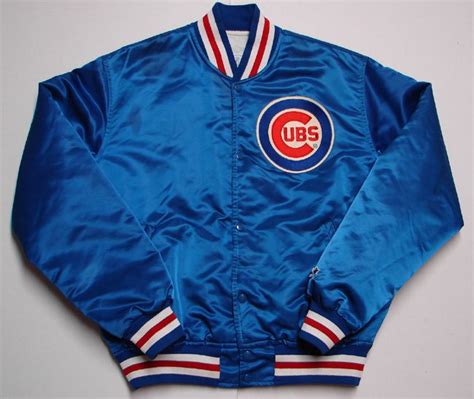 Chicago Cubs Satin Jacket By Starter Mens Medium