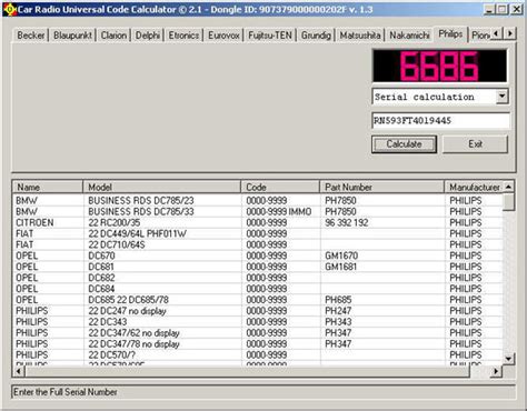 radio codes calculator