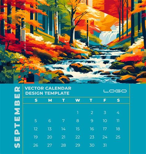 Calendar Template Featuring Stunning Editable Vector Landscapes That Beautifully Capture The