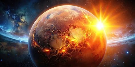 A Stunning 4k Animated Mars Solar Flare Realistic Planet Exploding In A