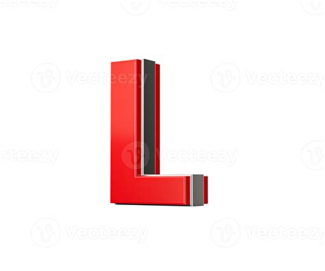Vibrant Red Capital Letter L Gleams With Its Sleek Design Bold Font