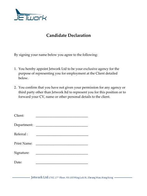 Candidate Declaration Pdf