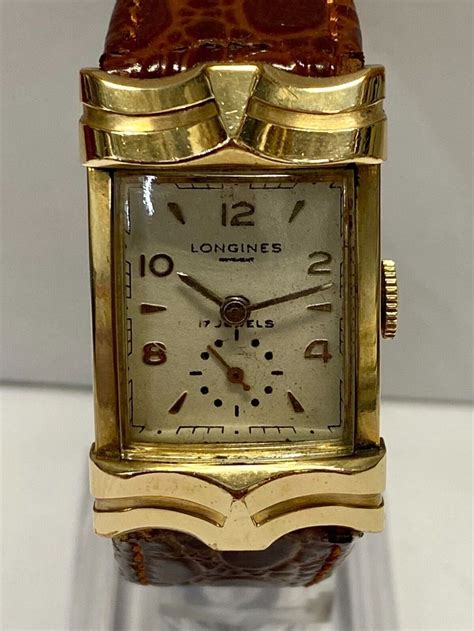Longines Mens Vintage 1940s Watch Wrare Pointed Arrow Lugs 10k
