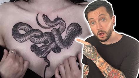Tatouage De Serpent De Mer Sur La Poitrine Tattoo Women Under Chest