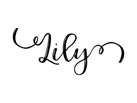 Lily Tattoo Designs Name In Cursive