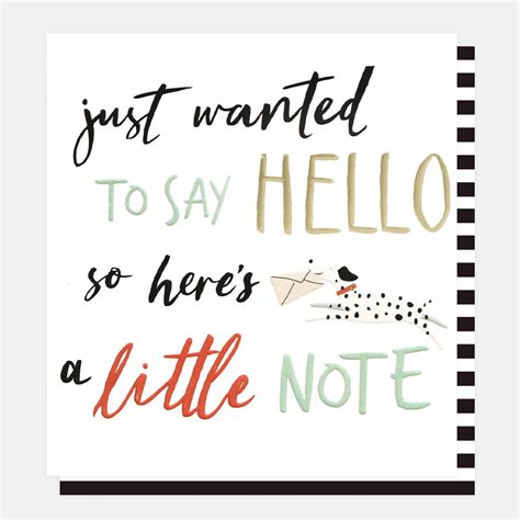 Just Wanted To Say Hello Everyday Card Caroline Gardner