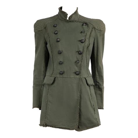 Pierre Balmain Green Double Breasted Military Jacket Size L For Sale At 1stdibs