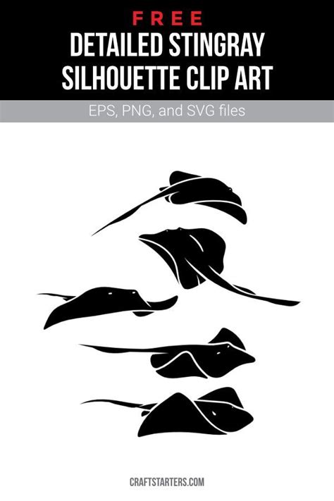 Free Detailed Stingray Silhouette Clip Art In Eps Png Svg Formats