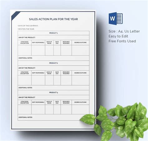 Sales Action Plan Template New 27 Sales Action Plan Templates Doc Pdf