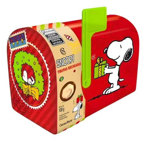 Lata Snoopy Trufas Chocolate Ao Leite 108g Natal Cacau Show