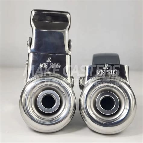 Stainless Steel Sus 304 316 Caster Wheel Pu Brake Trolley Polishing Bolt Hole Tools Medium Duty 3
