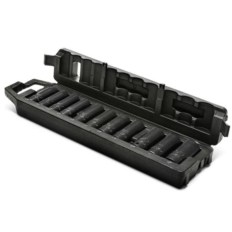 Husky 1 2 In Drive Sae 6 Point Deep Impact Socket Set With Storage