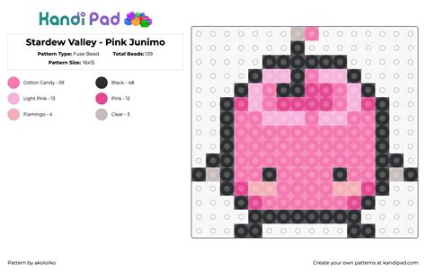 Stardew Valley Pink Junimo Fuse Bead Pattern Kandi Pad Kandi Patterns Fuse Bead Patterns