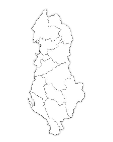Albania Outline Map Albania Blank Map