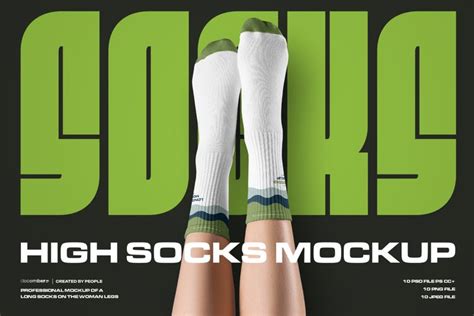 10 Mockups Long Socks On The Woman Legs Vol02