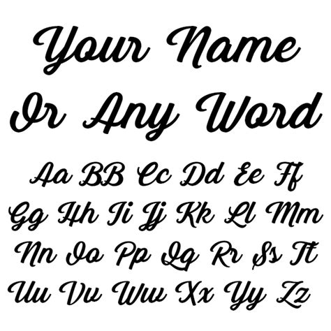 Script Font Personalised Name Vinyl Font 4 V2 Fancy Crafts