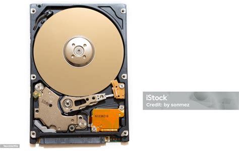 흰색 배경으로 하드 디스크 내부 구조 금속에 대한 스톡 사진 및 기타 이미지 금속 데이터 디스크 Istock