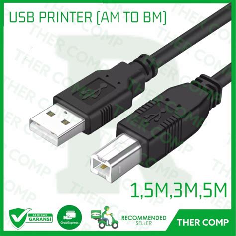 สาย Usb Printer Canon Hp Epson Brother Etc 15m 3m 5m Am To Bm Black Shopee Thailand