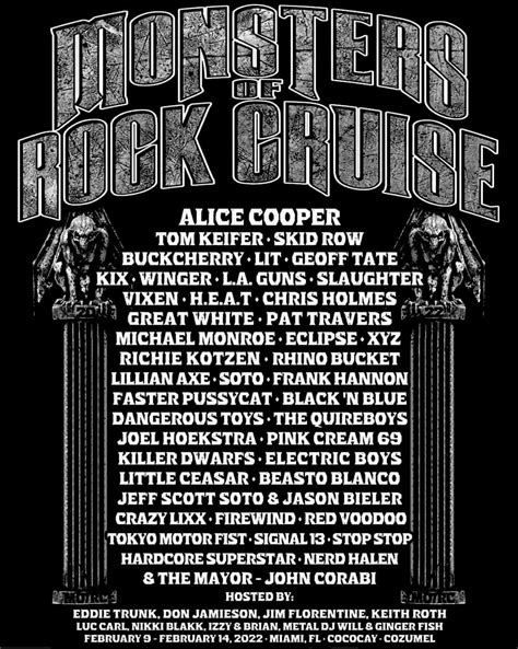 Monsters Of Rock Cruise 2022 Lineup Grooveist