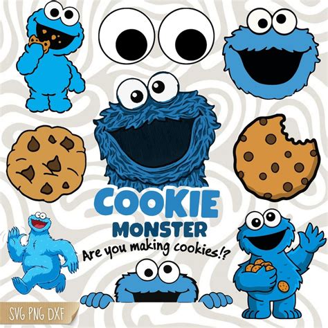 Cookie Monster Svg Bundle Elmo Cookie Clipart For Cricut Digital