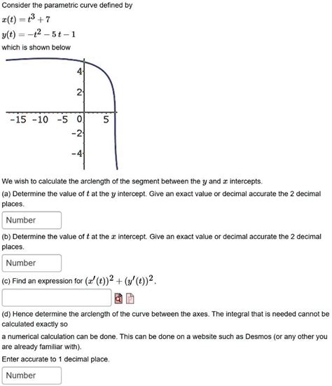solved consider the parametric curve defined by a t t3 7 y t t2