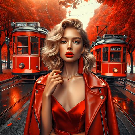 Download Red Trams Autumn Red Jacket Royalty Free Stock Illustration Image Pixabay