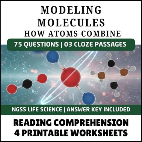 Modeling Molecules Reading Comprehension Worksheets Grade 8 Ngss